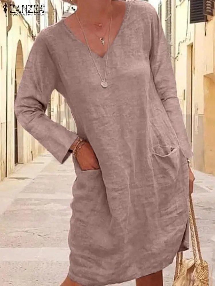 Oversized-Dresses-For-Women-ZANZEA-Fashion-Long-Sleeve-Dress-Causal ...