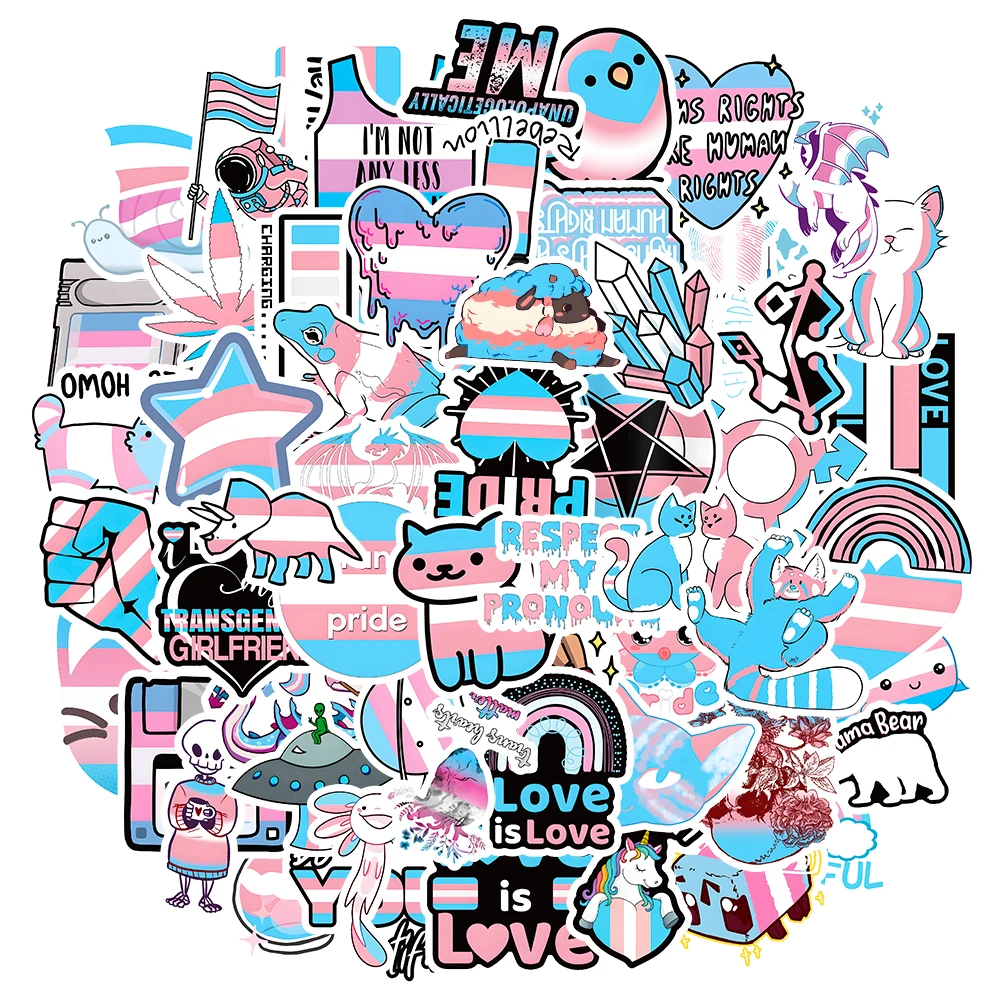 30-50PCS-Trans-Pride-Stickers-for-Skateboard-Laptop-Guitar-Luggage-Bike ...