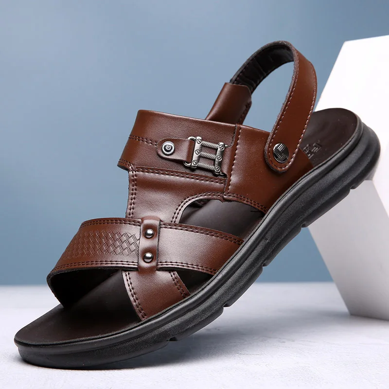 Genuine-Leather-Sandals-for-Men-Casual-Beach-Shoes-Anti-Slip-Men-s ...