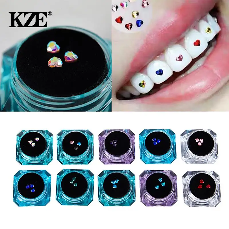 3/4/10pcs/box Dental Tooth Gems Crystal Diamond Ornament Heart Shapes ...