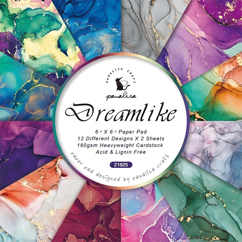 24-Sheets-Cardstock-Paper-Pad-Dream-Like-Themed-Single-sided-Patterns ...