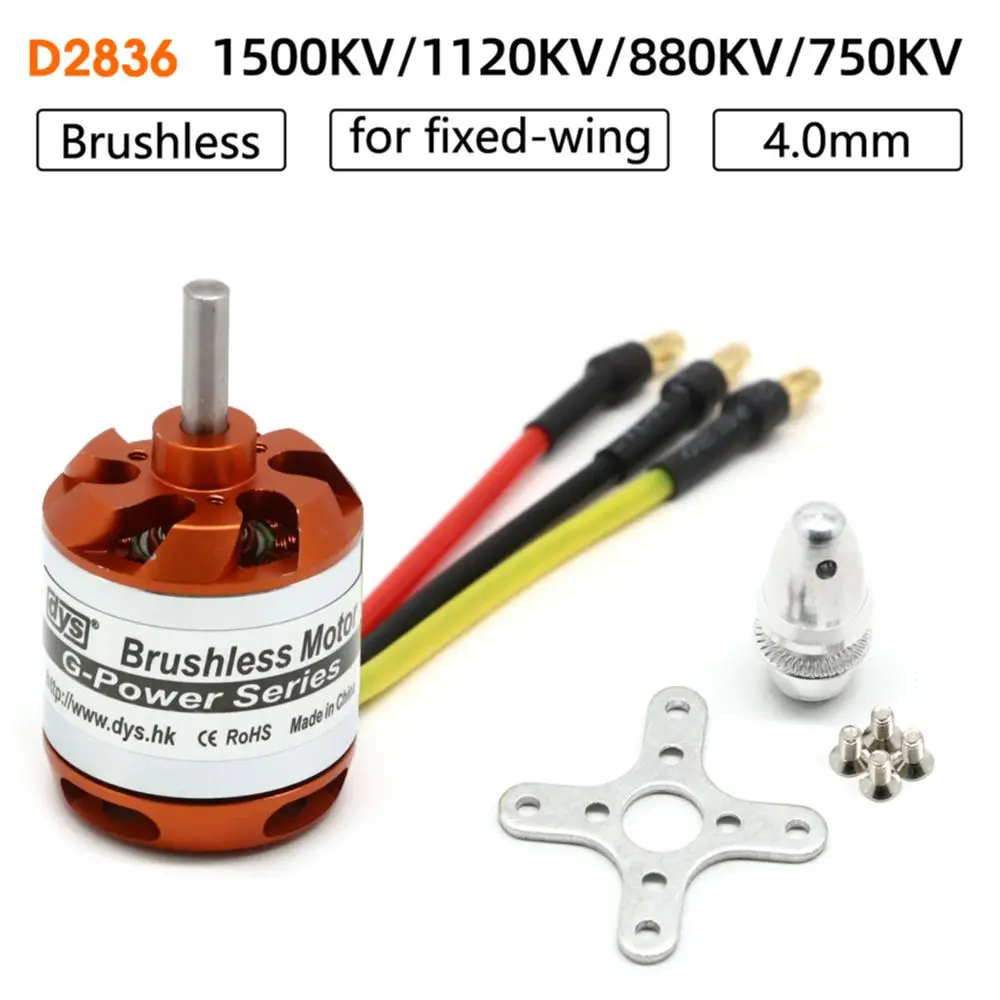 DYS D2836 2836 750KV 880/1100/1500KV 2-4S Lipo FPV Brushless Motor 4mm ...