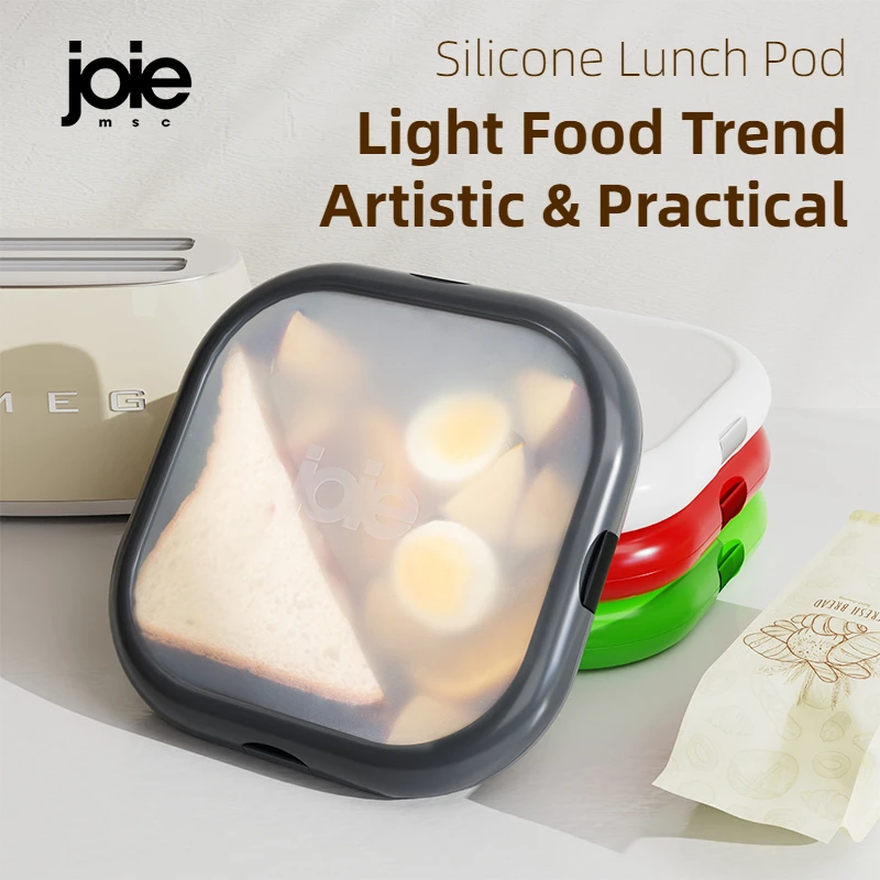 Joie-Silicone-Lunch-Box-Silicone-Lid-Sandwich-hamburger-Toast-Container ...