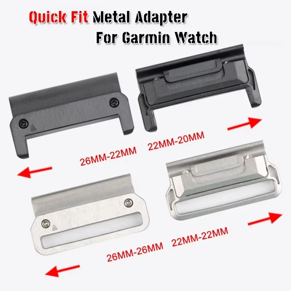22mm 26mm Quick Fit Metal Adapter For Garmin Fenix 8X 7X 7 6X 6 Pro ...