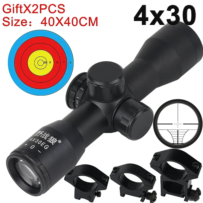 Tactical 4x30 Portable Hunting Binoculars Aluminum Alloy Rifle Scope ...