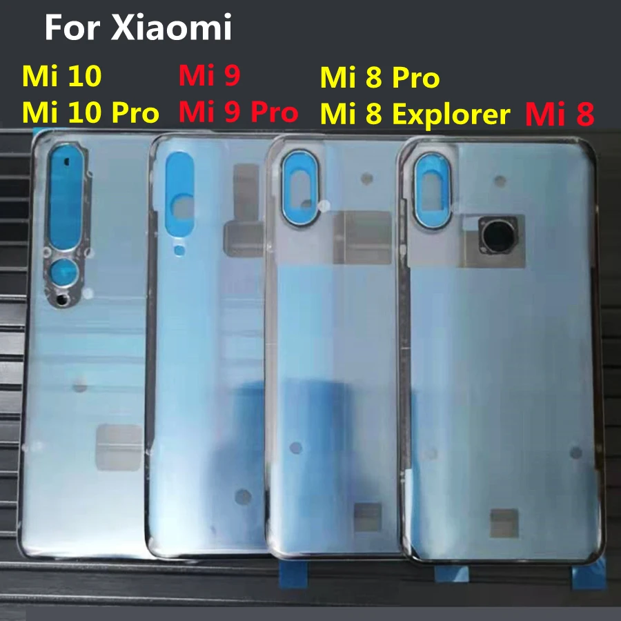 Xiaomi Mi 8 Mi 9 Mi 10 Pro 백 배터리 커버 xiaomi Mi 10 Housing Mi 8 Explorer 배터리 커버 용 투명 유리 케이스|휴대폰 ...