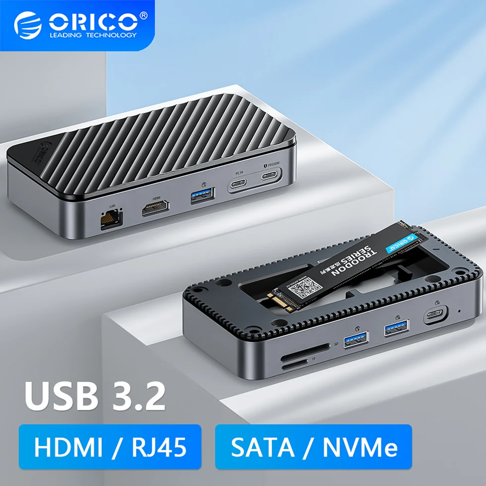 ORICO-10-in-1-USB-Docking-Station-M-2-SSD-Enclosure-Hard-Drive-Storage ...