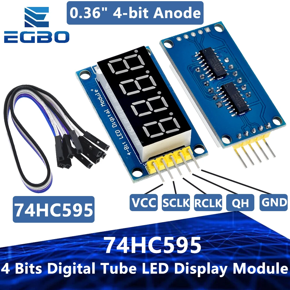 EGBO-4-Bits-Digital-Tube-LED-Display-Module-Four-Serial-for-Arduino-595 ...