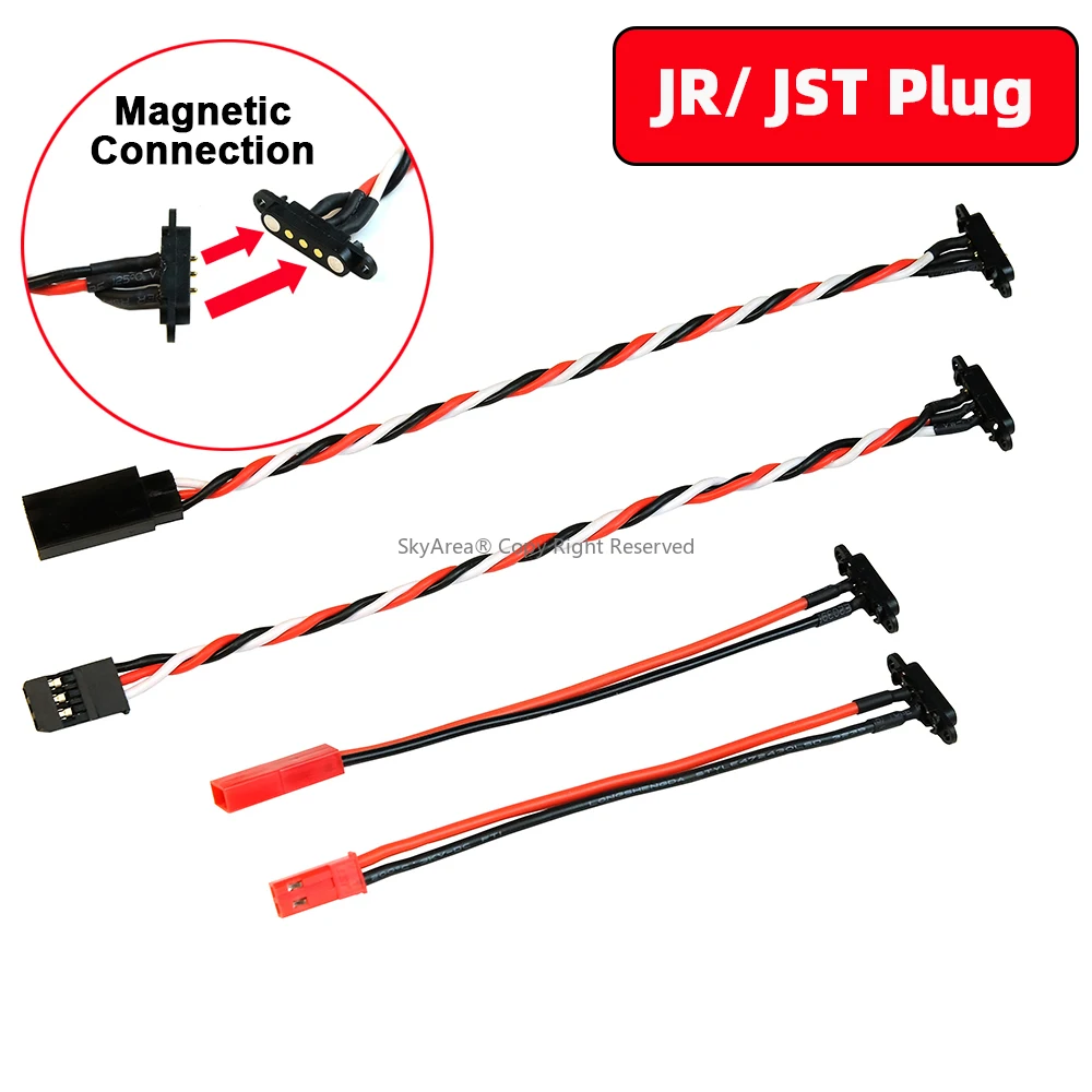 SkyArea Universal Magnetic Snap-on Connection JR /JST Extension Cable ...