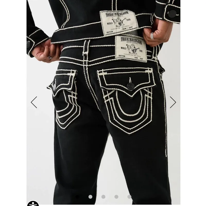 Verdadera-religi-n-Buda-pantalones-vaqueros-bordados-Vintage-g-tico-Y2k ...