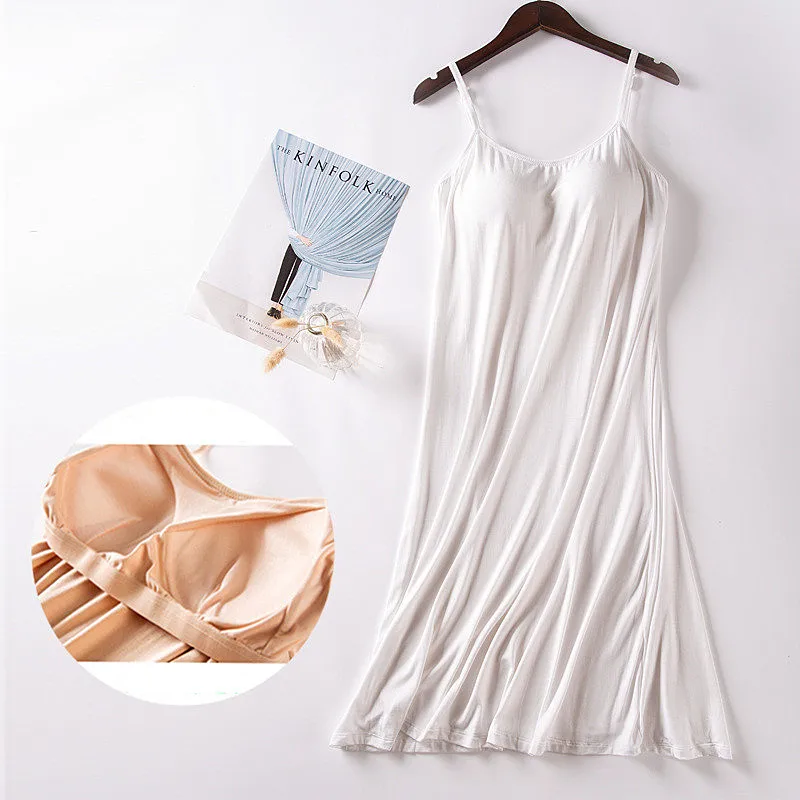 Comfort-Soft-Nightwear-For-Women-Chest-Pad-Sexy-Sleepwear-Night-Dress ...