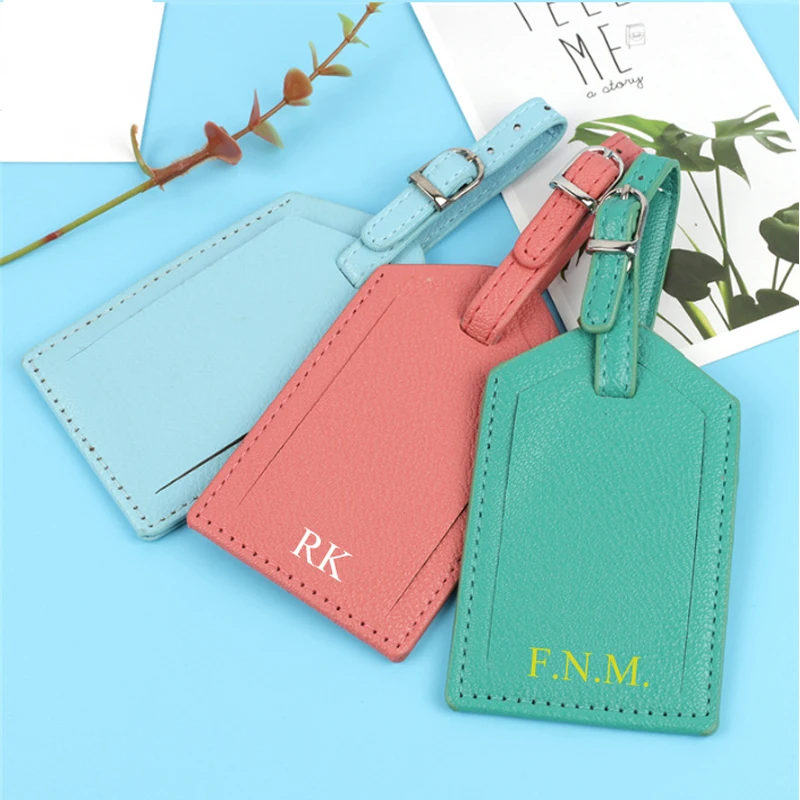 Creative waterproof luggage tag pu leather luggage hang tag tourist ...