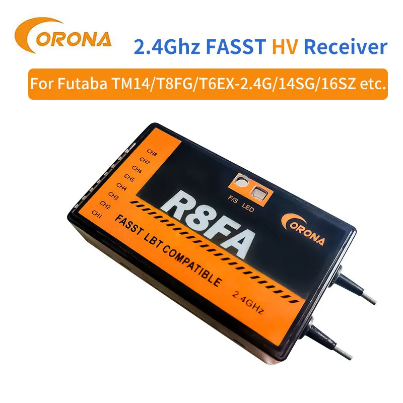 Futaba-2-4GHz-FASST-Protocol-Compatible-Receiver-Corona-R820FA-F4FA ...
