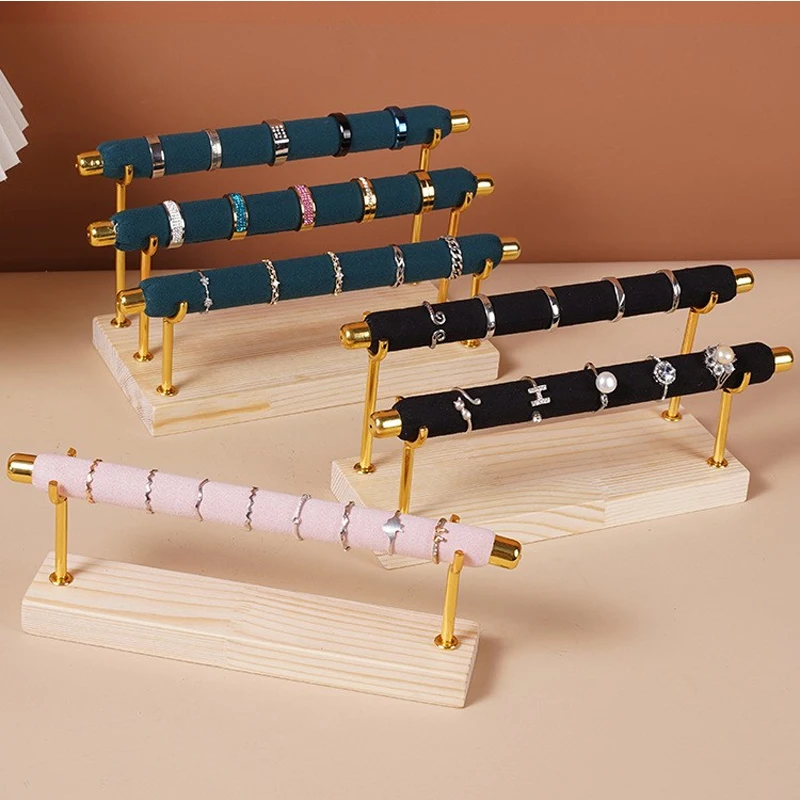 Solid Wood Ring Display Stand Sponge Stick Ring Holder Multi-Layer ...