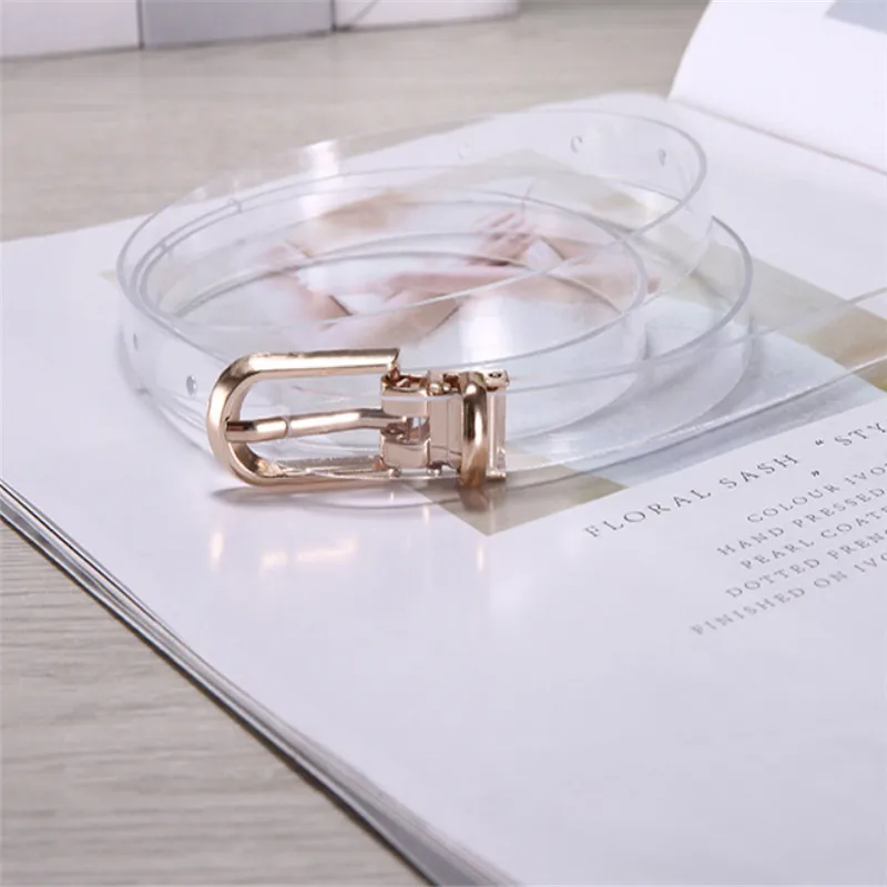 Transparent-Women-Belt-Laser-Holographic-Clear-Rainbow-Clear-Pin-Buckle ...