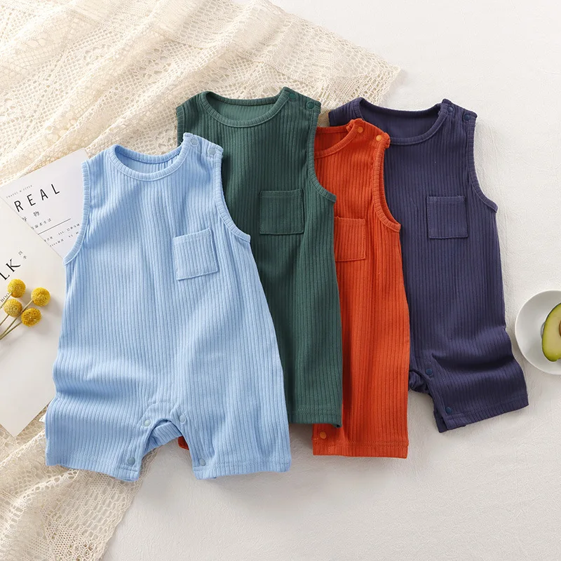 New-Summer-Baby-Rompers-for-Girls-Boys-Sleeveless-Cotton-Loose-Kids ...
