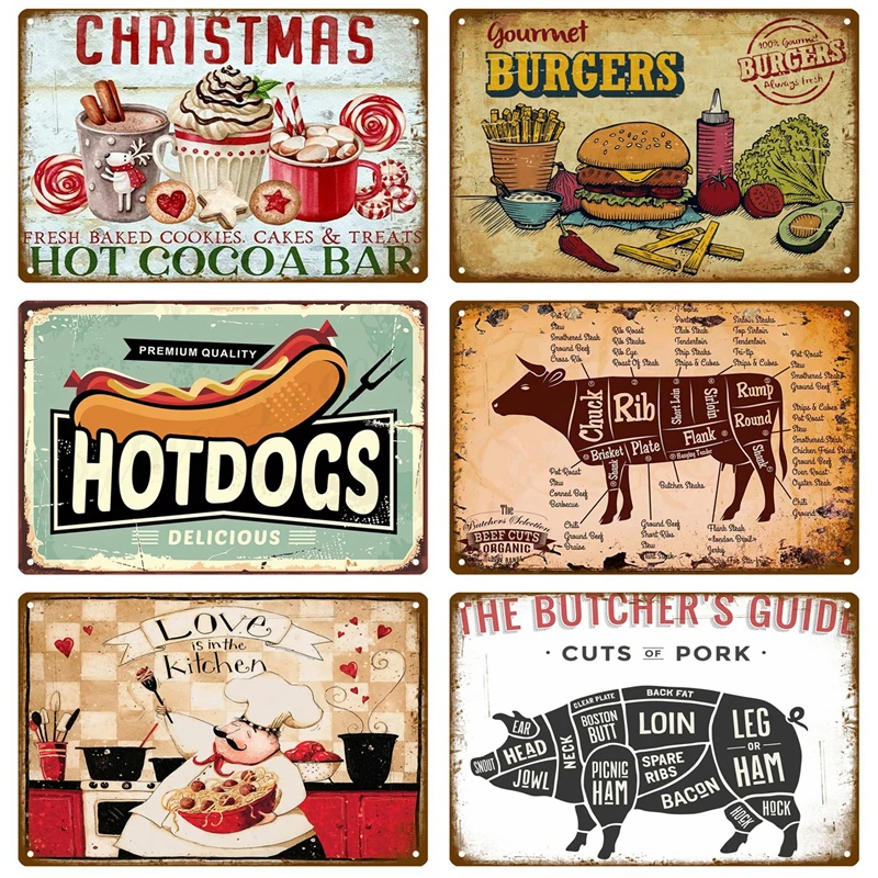 Letrero-de-Metal-delicado-para-comida-r-pida-placa-de-esta-o-Vintage ...