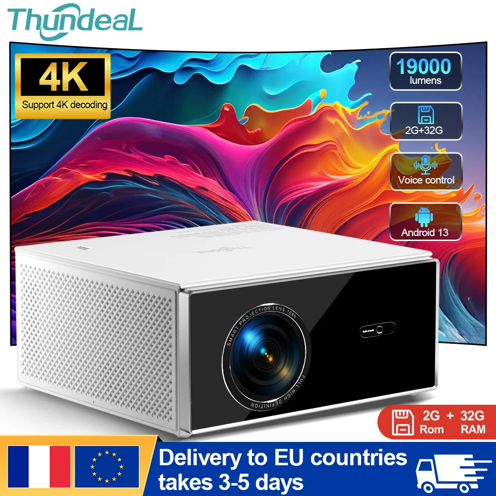 ThundeaL Native 1080P Projektor TDA7W Android WiFi 2+32G 4K Proyector ...