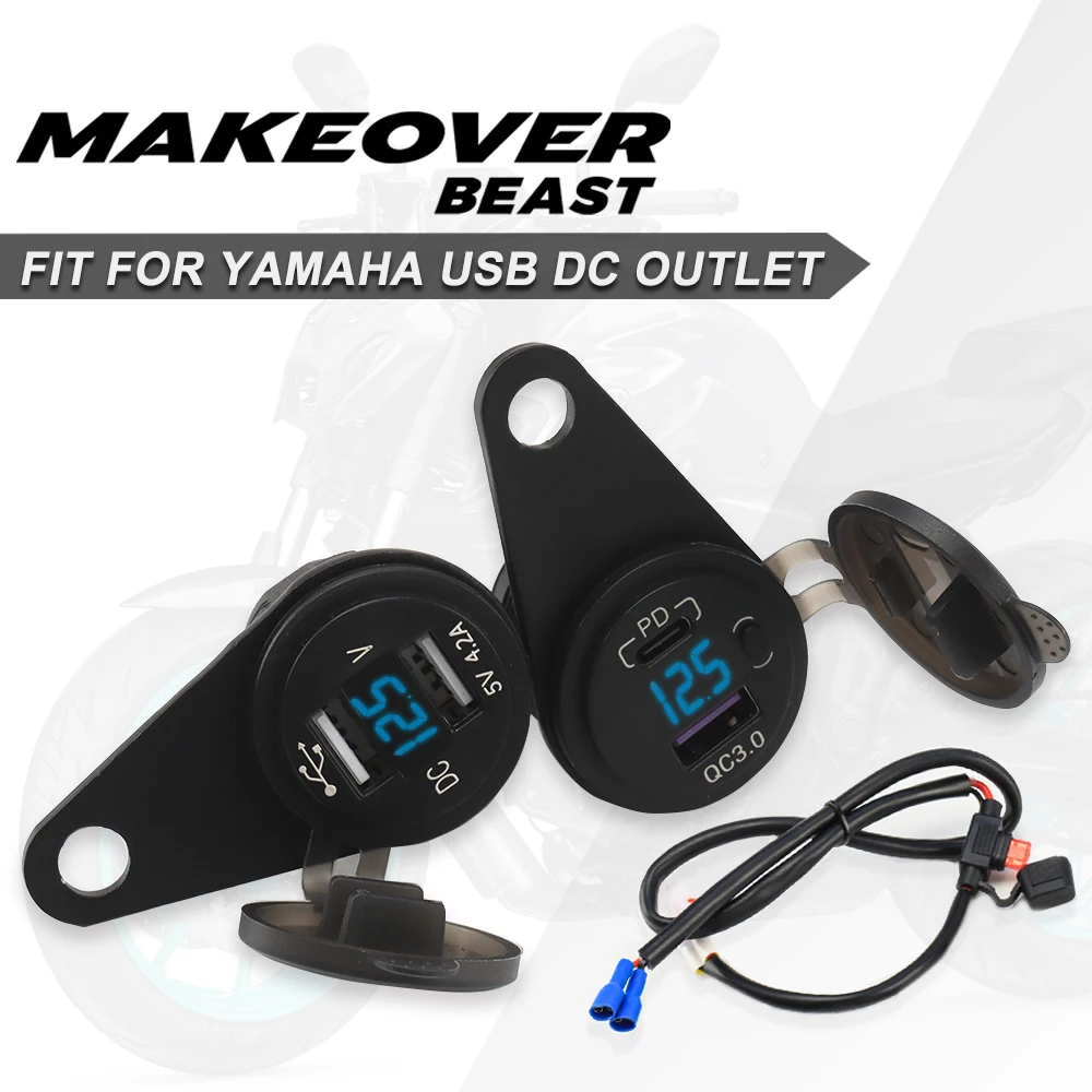 Fit For Yamaha Motorcycle MT-07 MT-09 XSR900 Tracer 900 Dual USB Socket ...