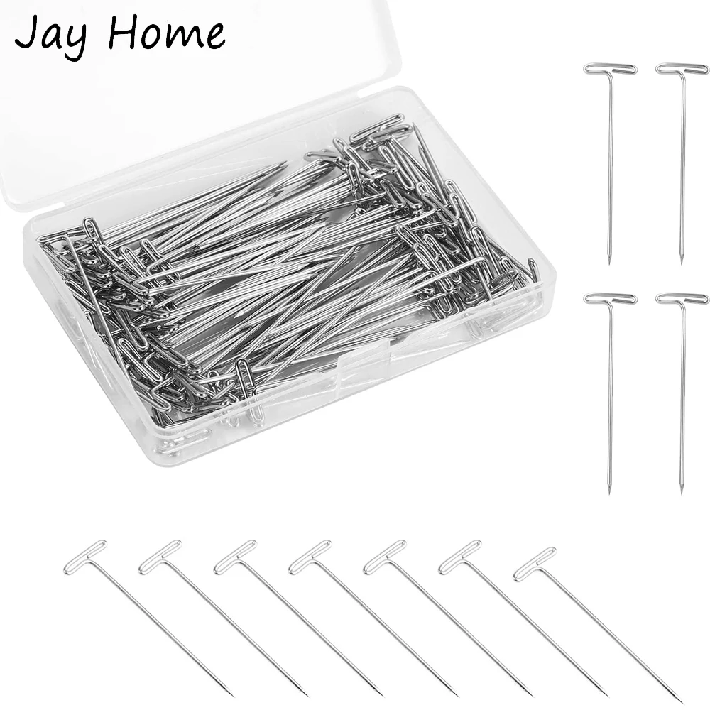 100PCS-38MM-Stainless-Steel-T-Pins-Long-Sewing-Pins-Straight-Pins ...