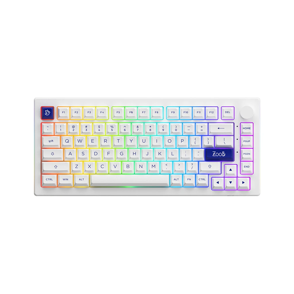 Akko 5075B Plus V2 Blue on White 75% Hot Swappable Multi-Modes RGB ...