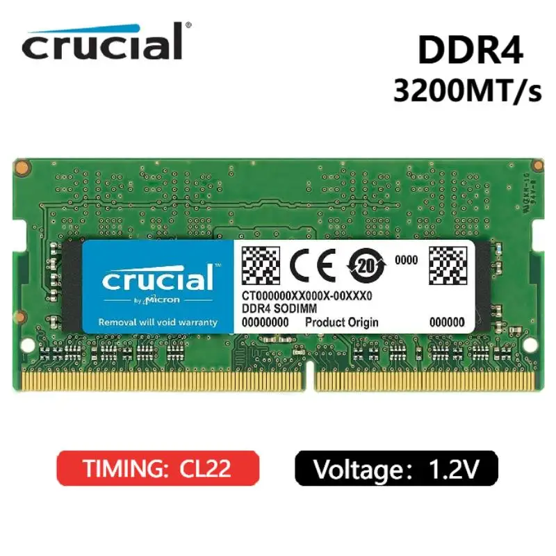 V-Novo-crucial-ram-8gb-nico-classifica-o-ddr4-3200-mt-s-PC4-25600-cl22 ...