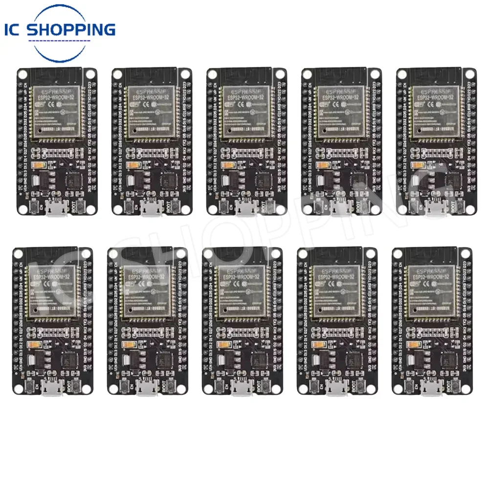 10PCS-ESP32-Development-Board-2-4GHz-WiFi-Dual-Core-Microcontroller ...