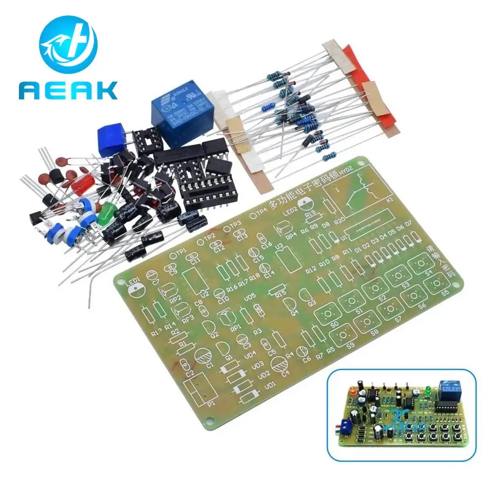 Multi-function Electronic Code Lock Circuit Kit Diy Electronic Skills ...