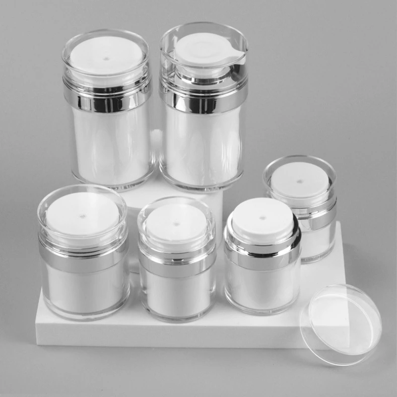 15/30/50ml Push Type Vacuum Bottle Cosmetic Jar Empty Refillable Cans ...