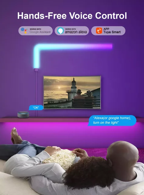 HIMOJO LED RGBIC Smart Light Bar / Wall Light with Voice Control – TECHTRONICS SHOP