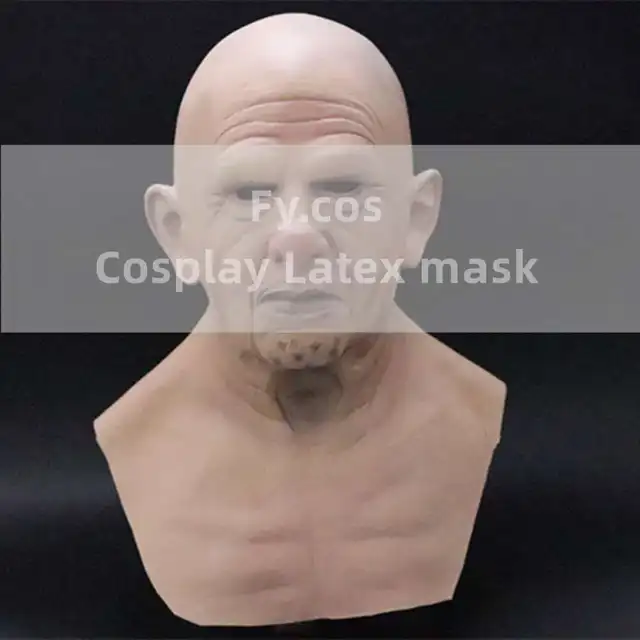 Realistic Halloween masquerade Headgear Old Lady Man Face Cover Latex ...