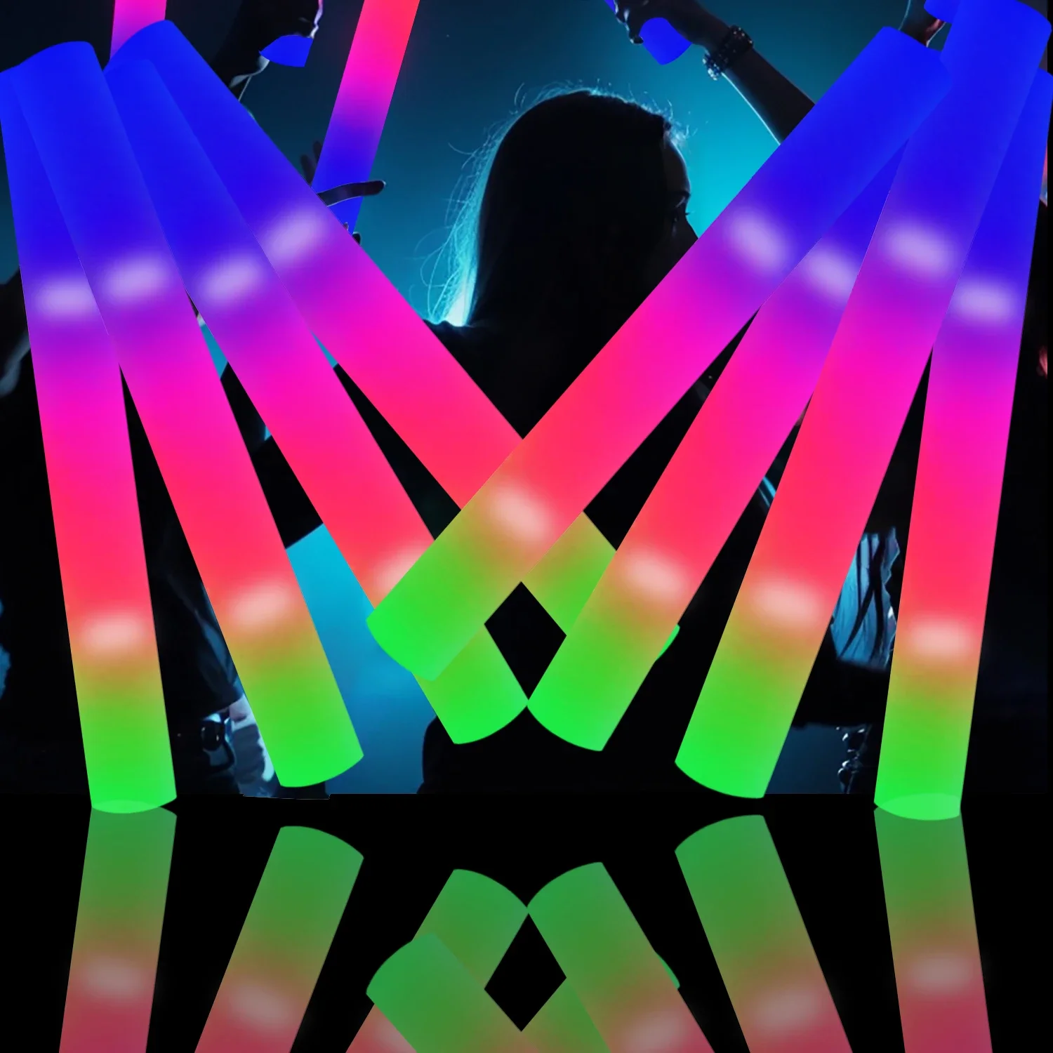 10-15-30pcs-LED-Foam-Sticks-Glow-in-The-Dark-Wedding-Party-Accessories ...