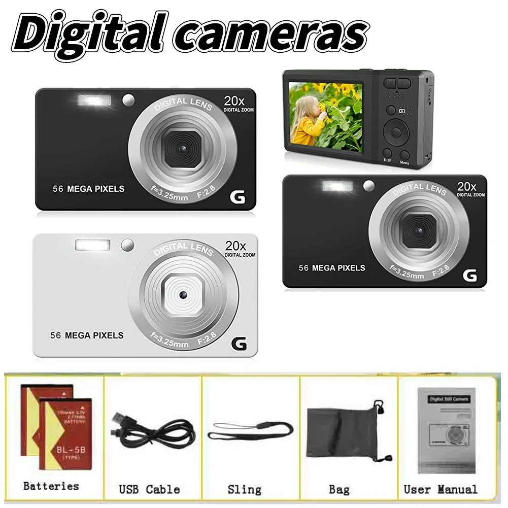 Vlogging-Camera-HD-Digital-Video-Camera-2-7-Inch-LCD-4K-56MP-56-Million ...