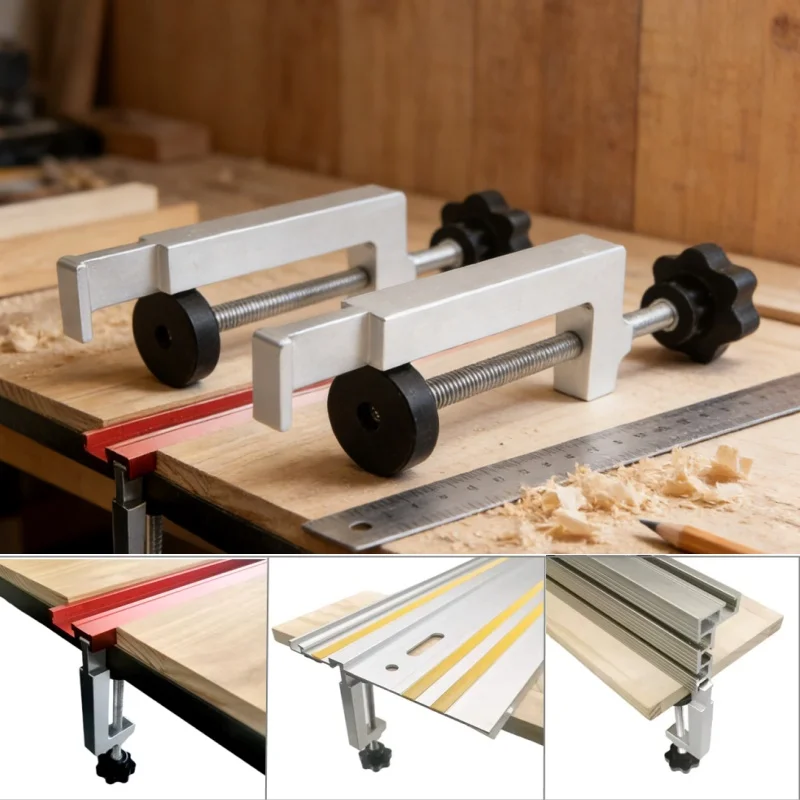 Universal Fence Clamps T-Slot Clamps Table Saw Guide Rail Clamps ...