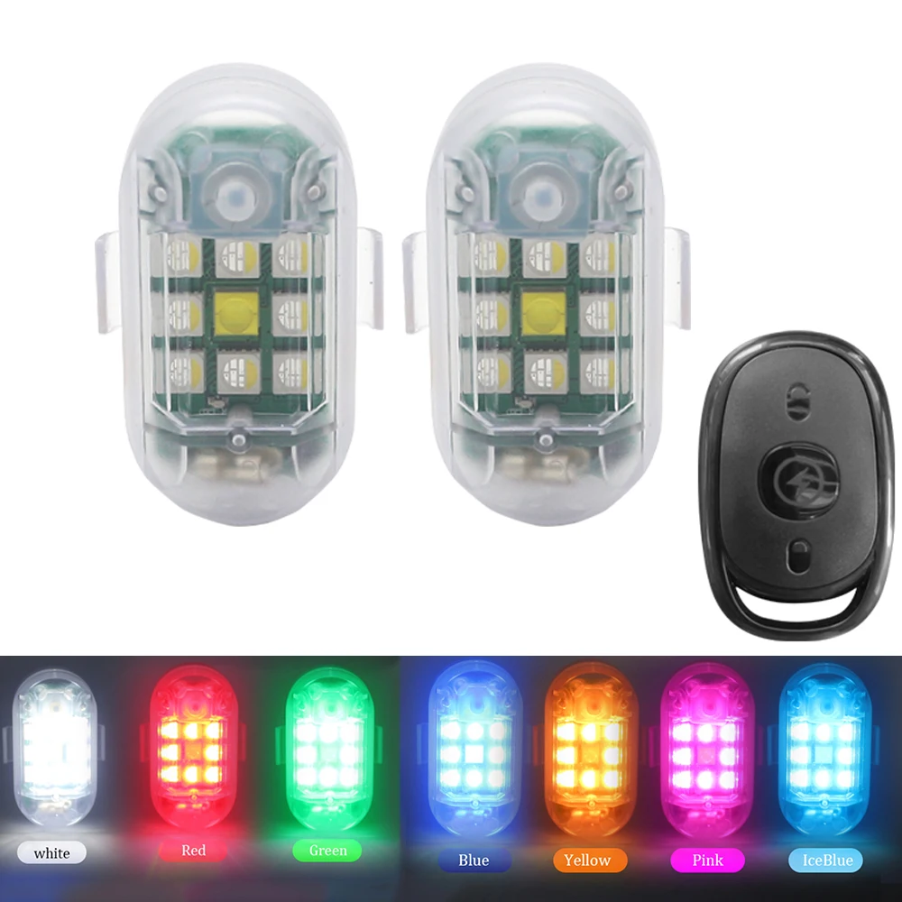 Highlight-2Pcs-Wireless-Remote-Control-LED-Strobe-Light-for-Car-Auto ...