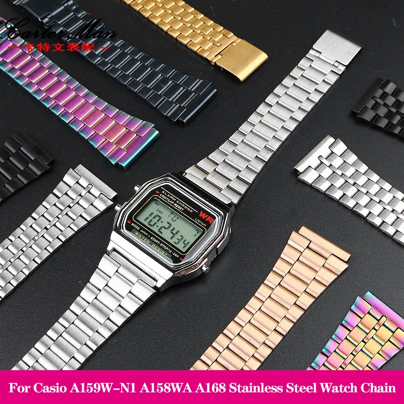 Fine Steel Watchband for CASIO Wristband A158 / A159 / A168 /A169 /B650 ...
