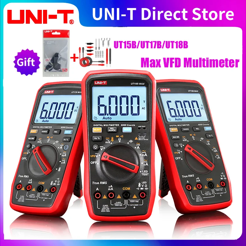 UNI-TDigital-Multimeter-VFD-AC-DC-Ammeter-Voltmeter-UT15B-UT17B-UT18B ...