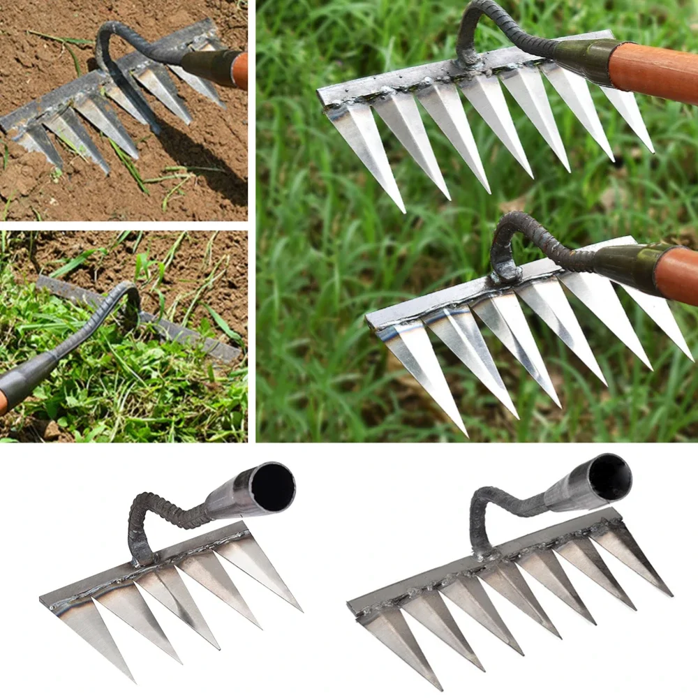 5-7Tooth-Weed-Shovel-Hoe-Garden-Weeding-Rake-Nail-Rake-Loosening-Soil ...