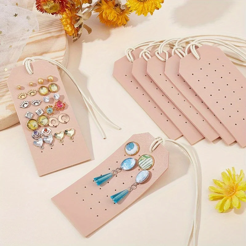 2PCS-Two-Sided-PU-Leather-Earrings-Jewelry-Stand-Ear-Studs-Clips ...