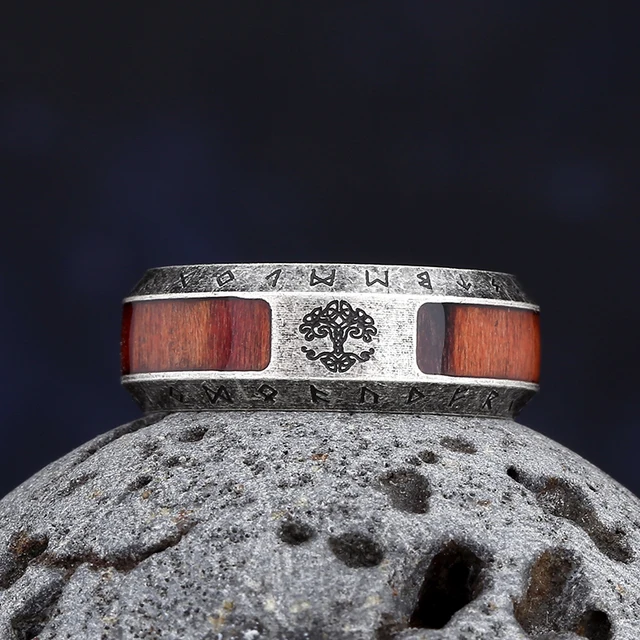 Fashion Nordic Viking Tree Of life Rings For Men Stainless Steele ...