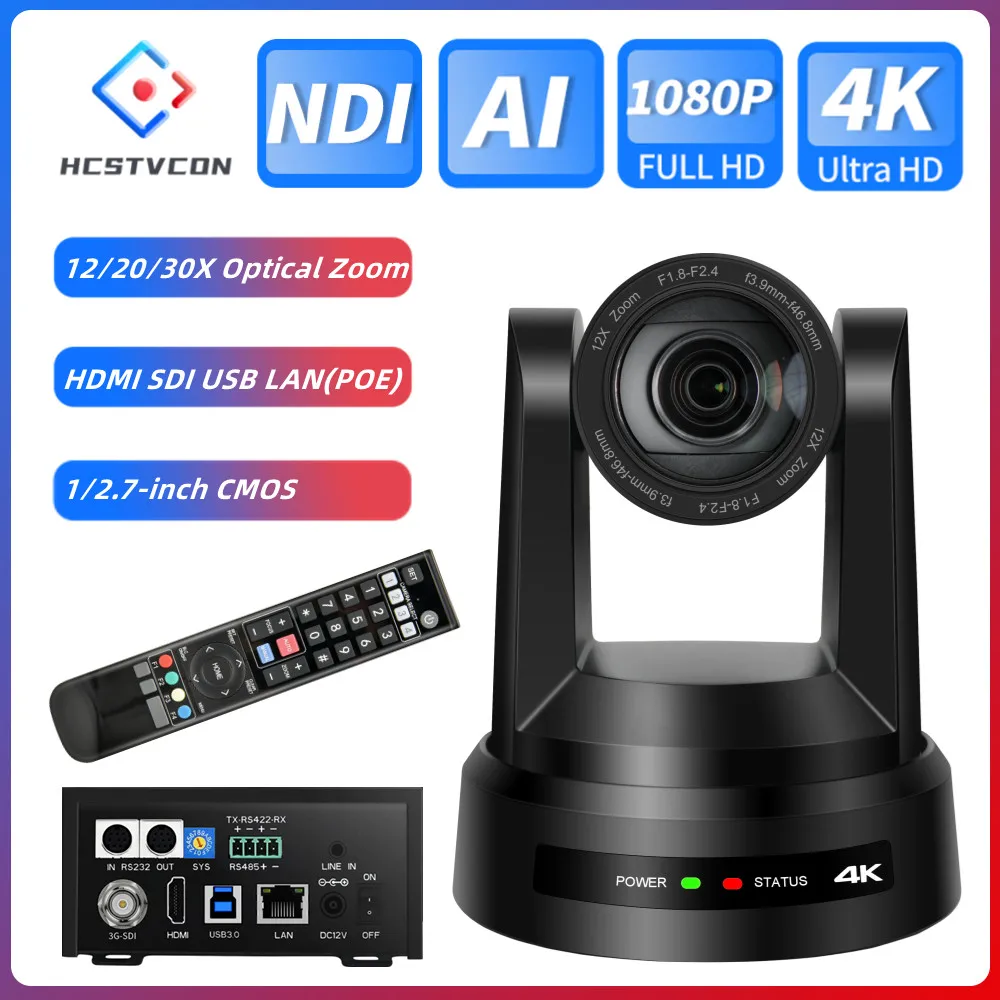 NDI-POE-Conference-PTZ-Camera-1080-4K-AI-Tracking-60FPS-12-20-30X ...