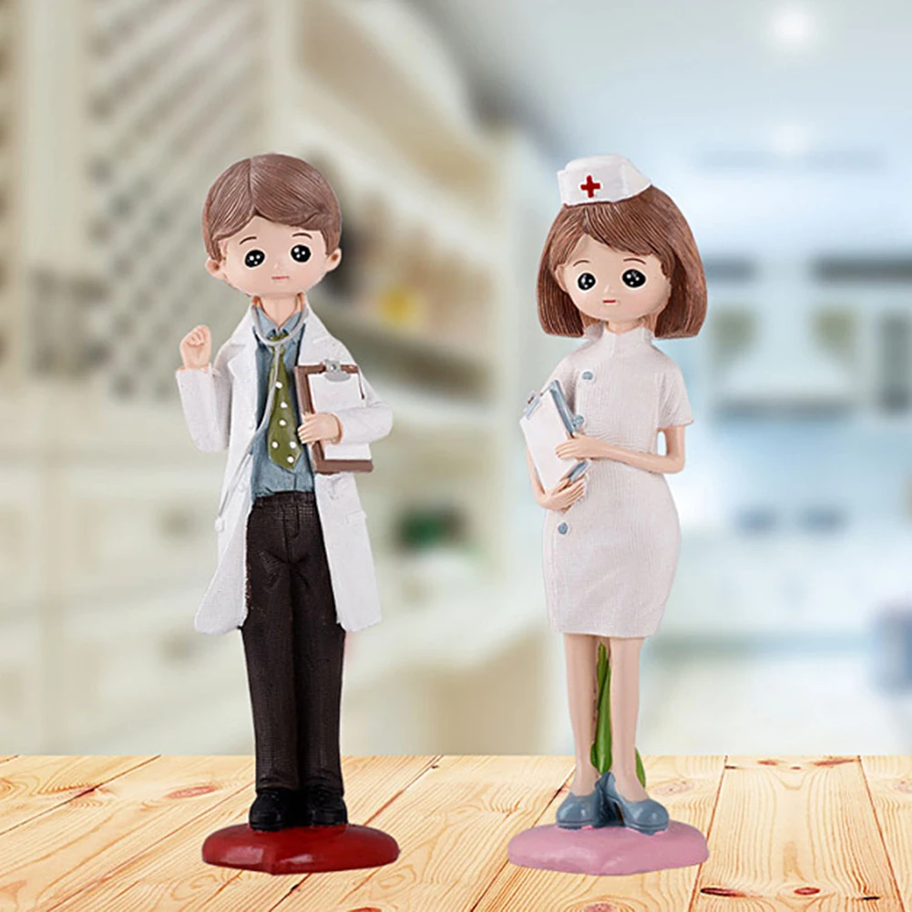 Doctors Nurses Statue Figurine Creative Resin Handicraft Sculpture Home ...