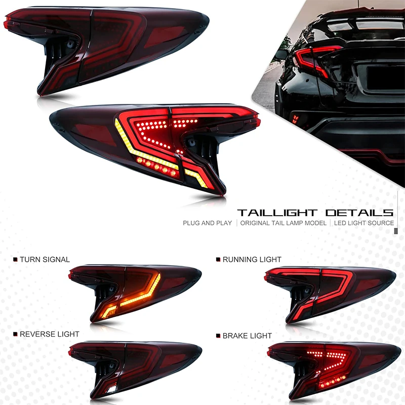 LLevo Sequential Animation Brake Rear Lamp Assembly LED Tail Lights For ...