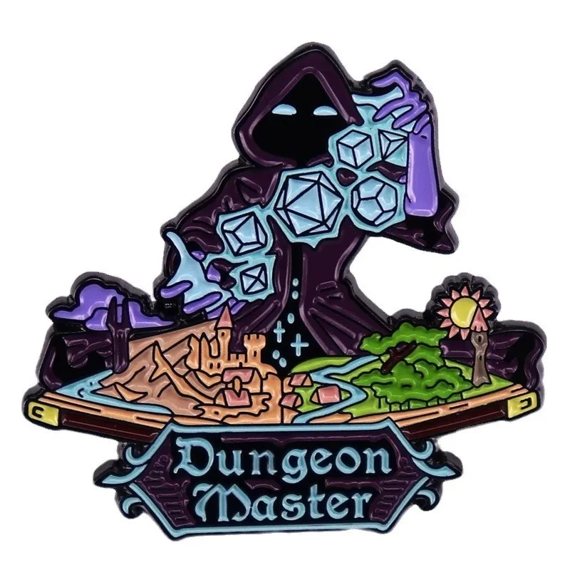 RPG DnD Dice Dungeon Enamel Pins D20 Badges Lapel pins Brooches Women ...