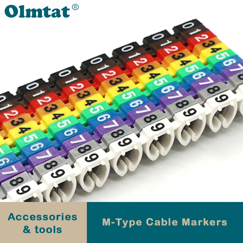 100-150pcs-Cable-Markers-Colourful-M-Type-Marker-Number-Tag-Label-For-2 ...