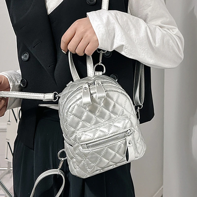 Silver Spiked Backpack