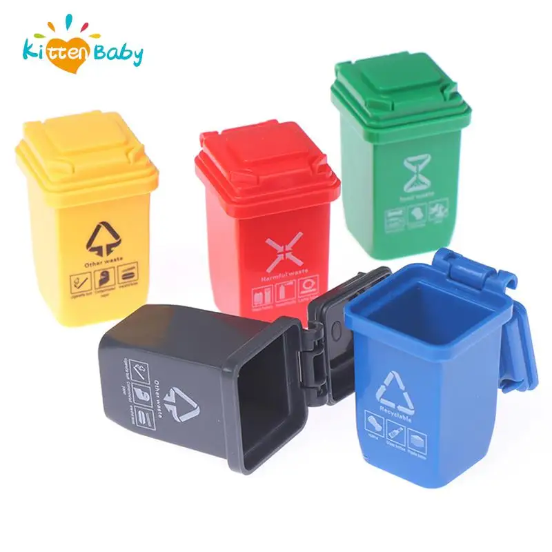 Simulation-1-12-Dollhouse-Mini-Trash-Can-Toy-Garbage-Truck-Cans ...