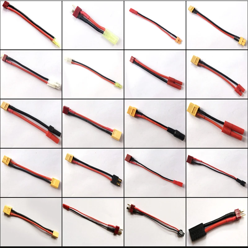 T Deans 4.0mm 3.5mm Xt60 Ec5 Ec3 Jst Sm Tamiya Plug Female To Male Adapter Connectors 10 12 14 ...