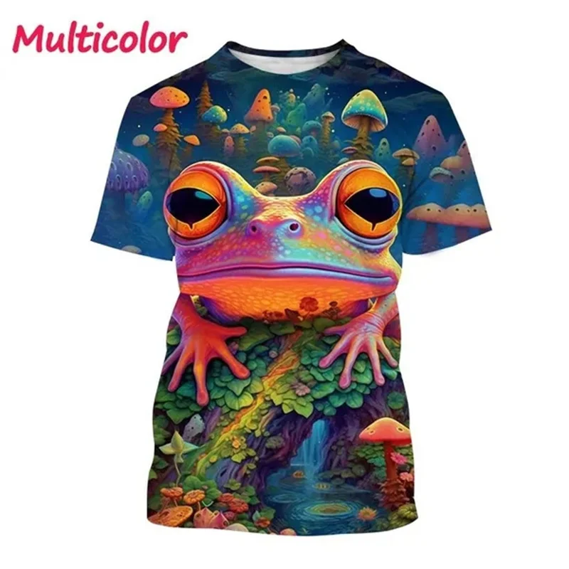 Cartoon Frog Graphic T-Shirt For Men Colorful Animal 3D Printed T ...