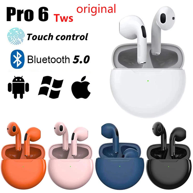 Pro-6-TWS-Earphone-Bluetooth-Headphones-with-Mic-9D-Stereo-Hifi-Earbuds-Wireless-Bluetooth ...